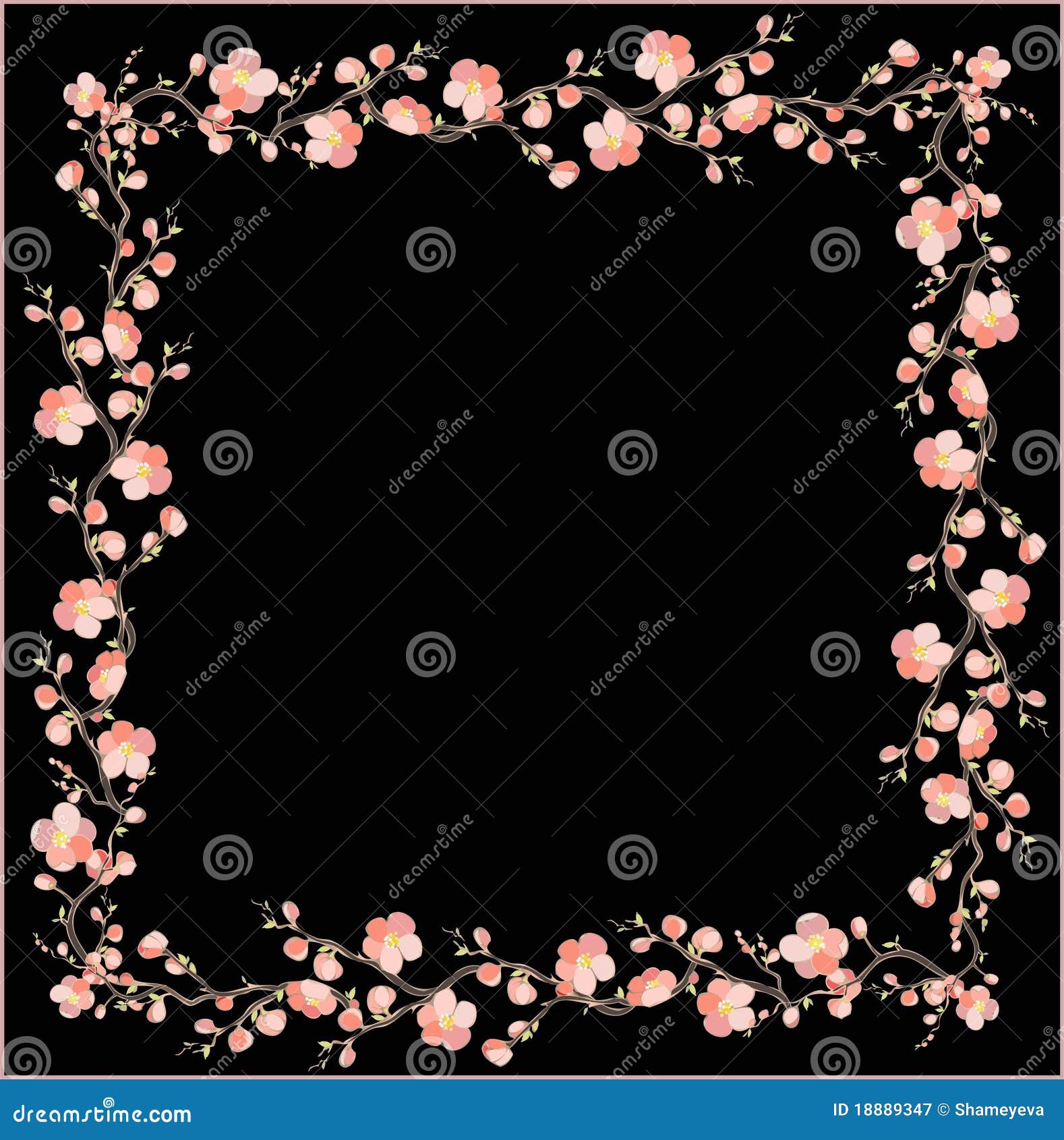 Beautiful Decorative Framework with Flowers. Greet Stock Vector ...