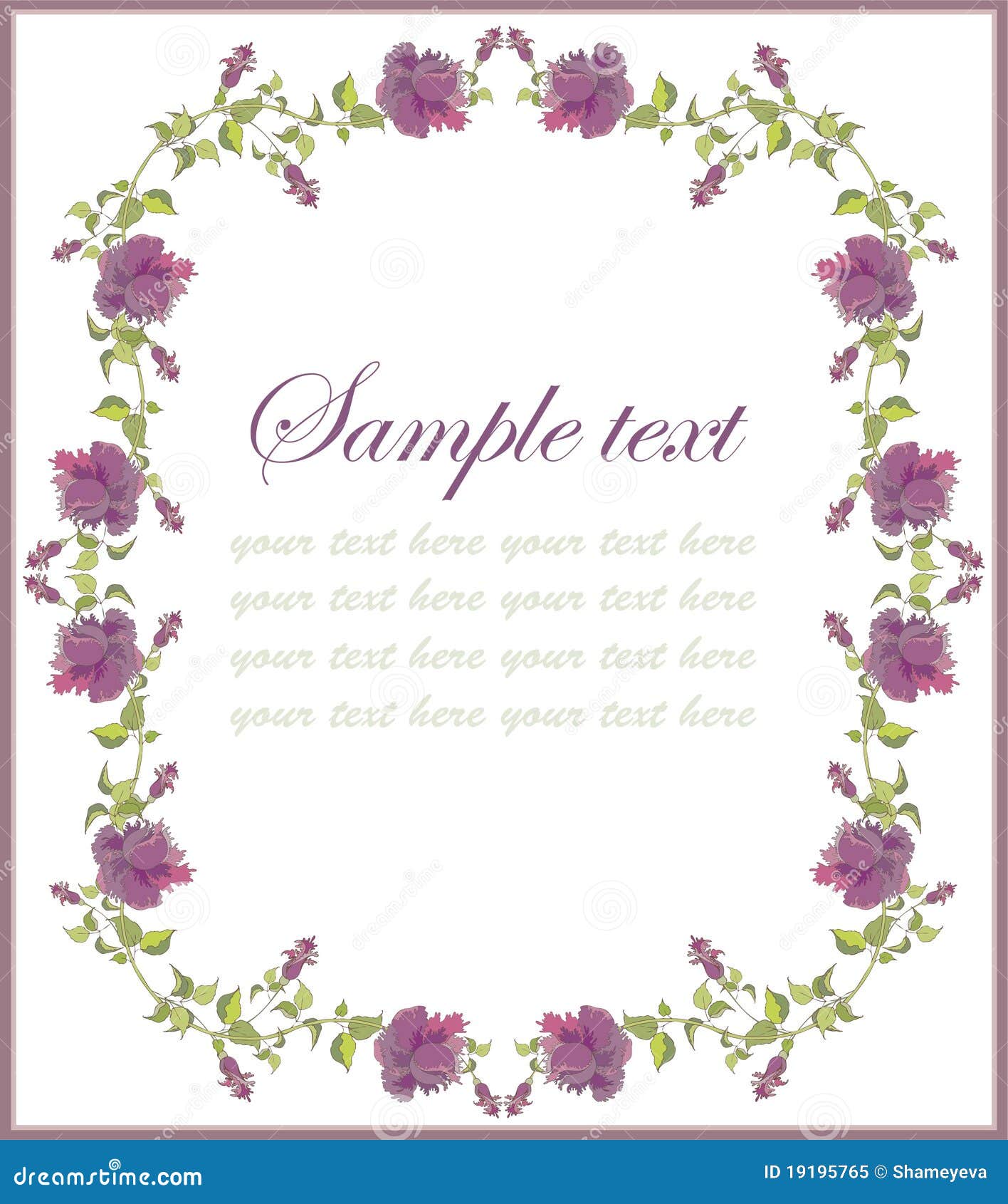 Beautiful Decorative Framework with Flowers. Greet Stock Vector ...