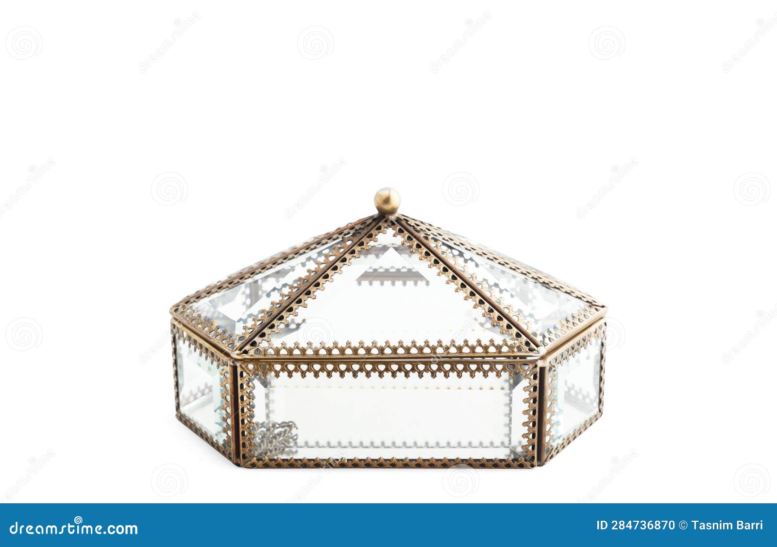 Beautiful Decorative Glass Box Isolated on White Background with ...