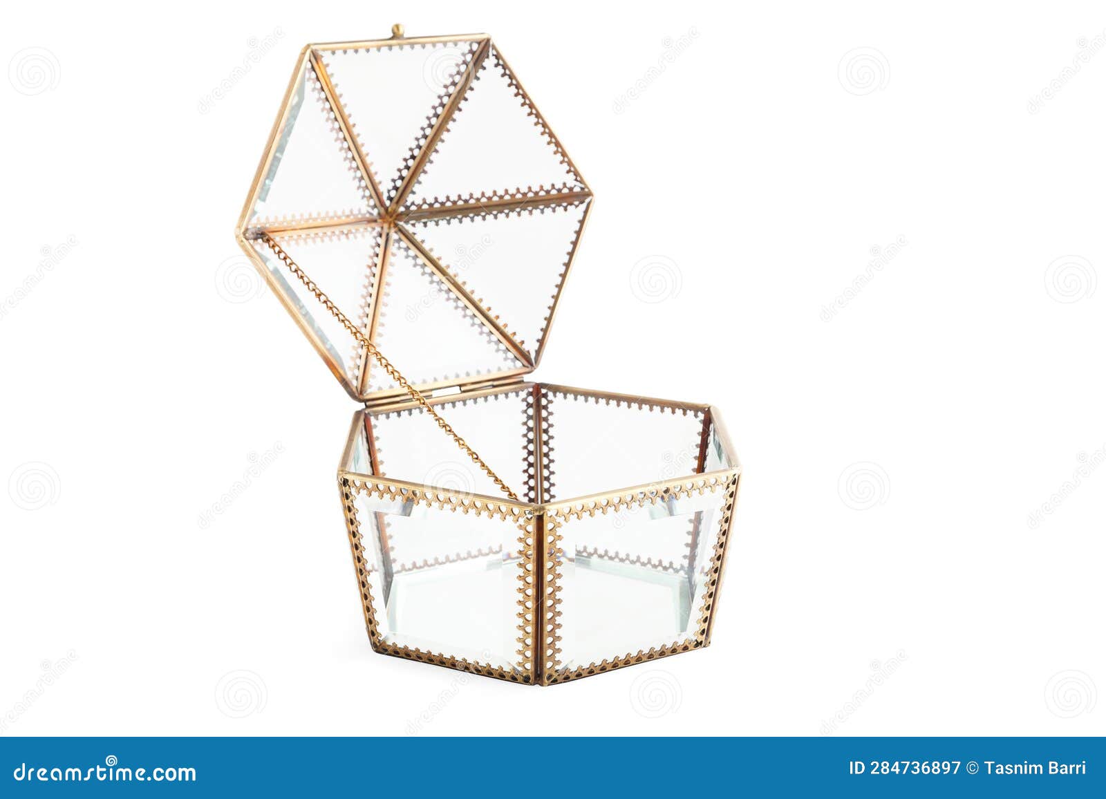 Beautiful Decorative Glass Box Isolated on White Background with ...