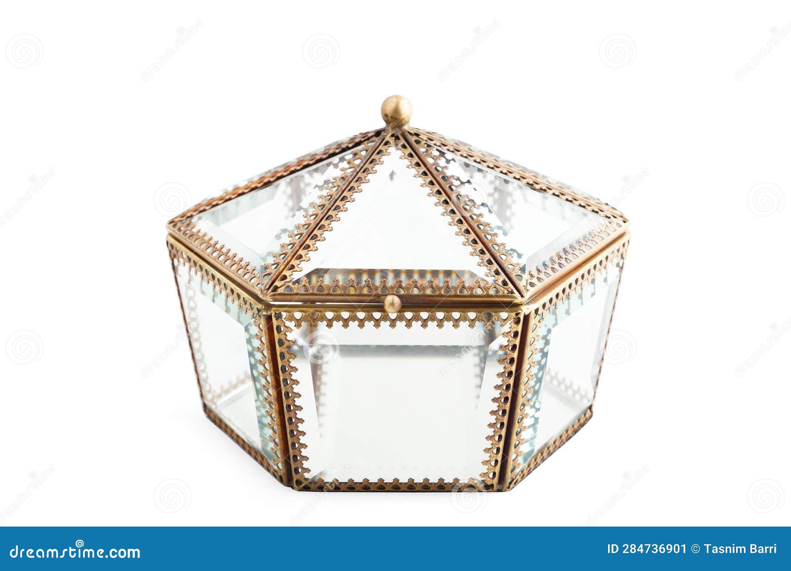 Beautiful Decorative Glass Box Isolated on White Background with ...