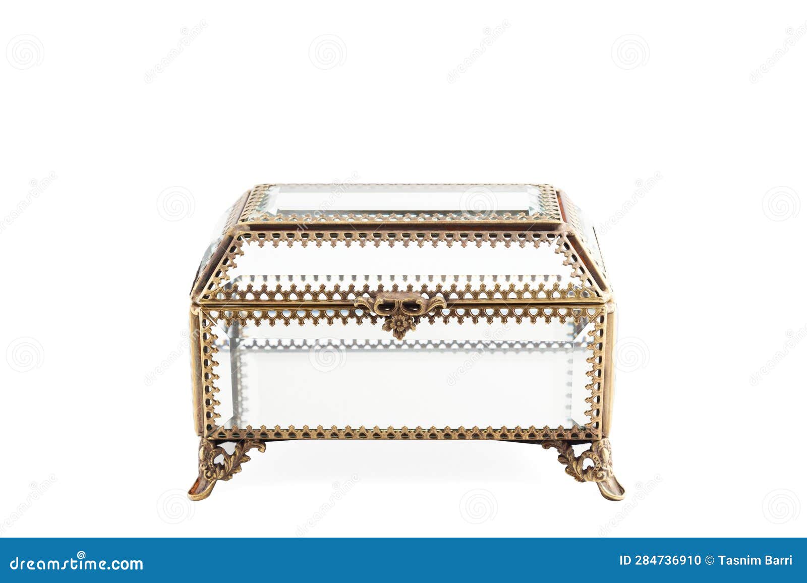 Beautiful Decorative Glass Box Isolated on White Background with ...