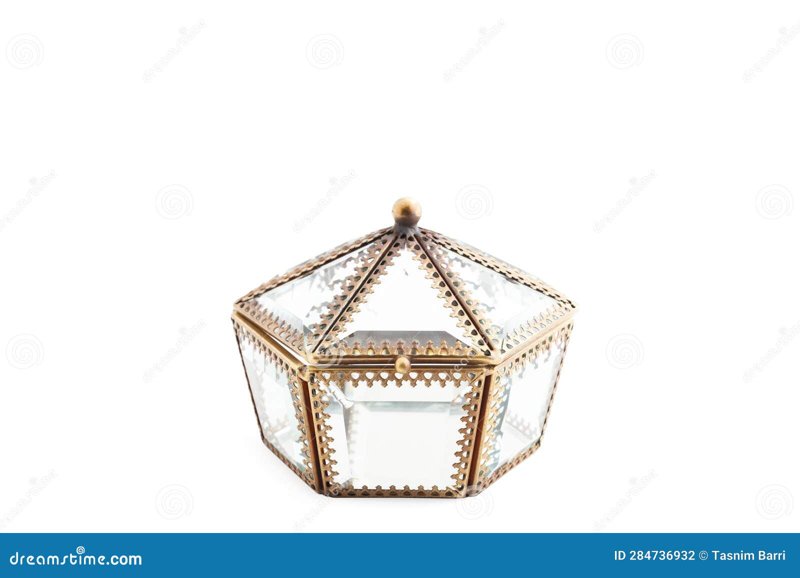 Beautiful Decorative Glass Box Isolated on White Background Stock Photo ...