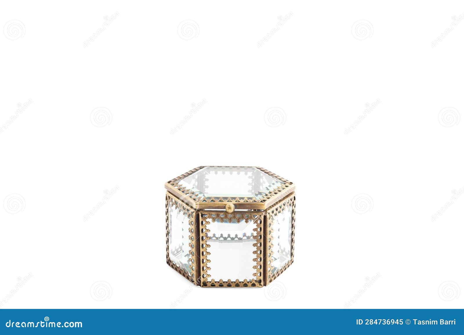 Beautiful Decorative Glass Box Isolated on White Background Stock Image ...