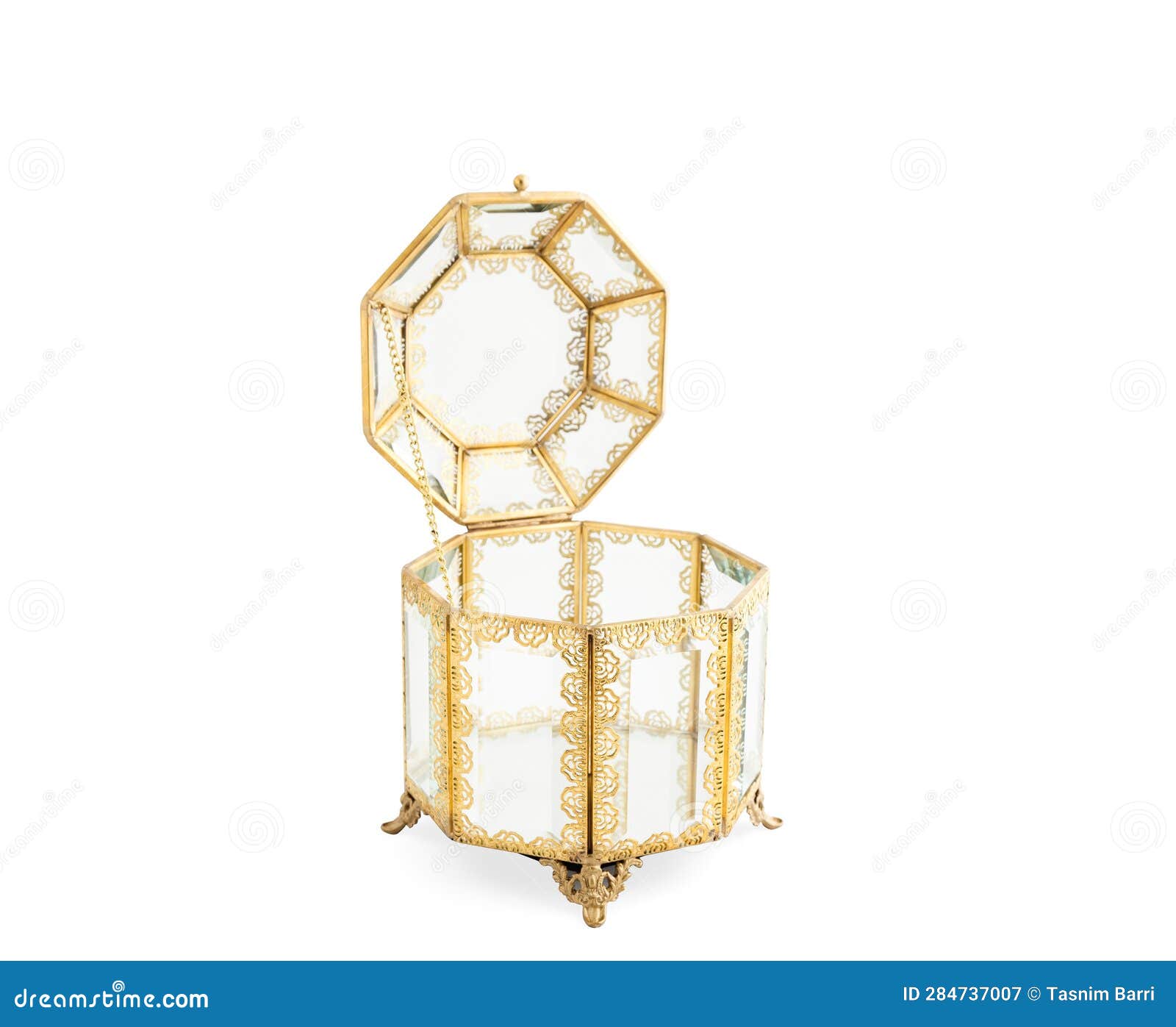 Beautiful Decorative Glass Box Isolated on White Background Stock Image ...