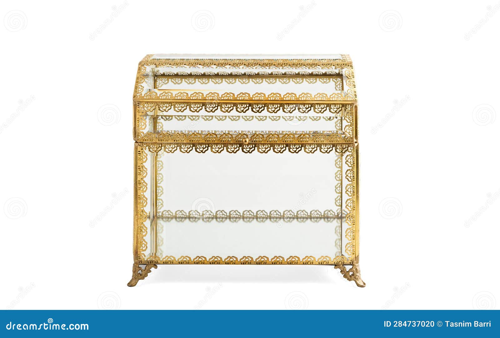 Beautiful Decorative Glass Box Isolated on White Background Stock Photo ...