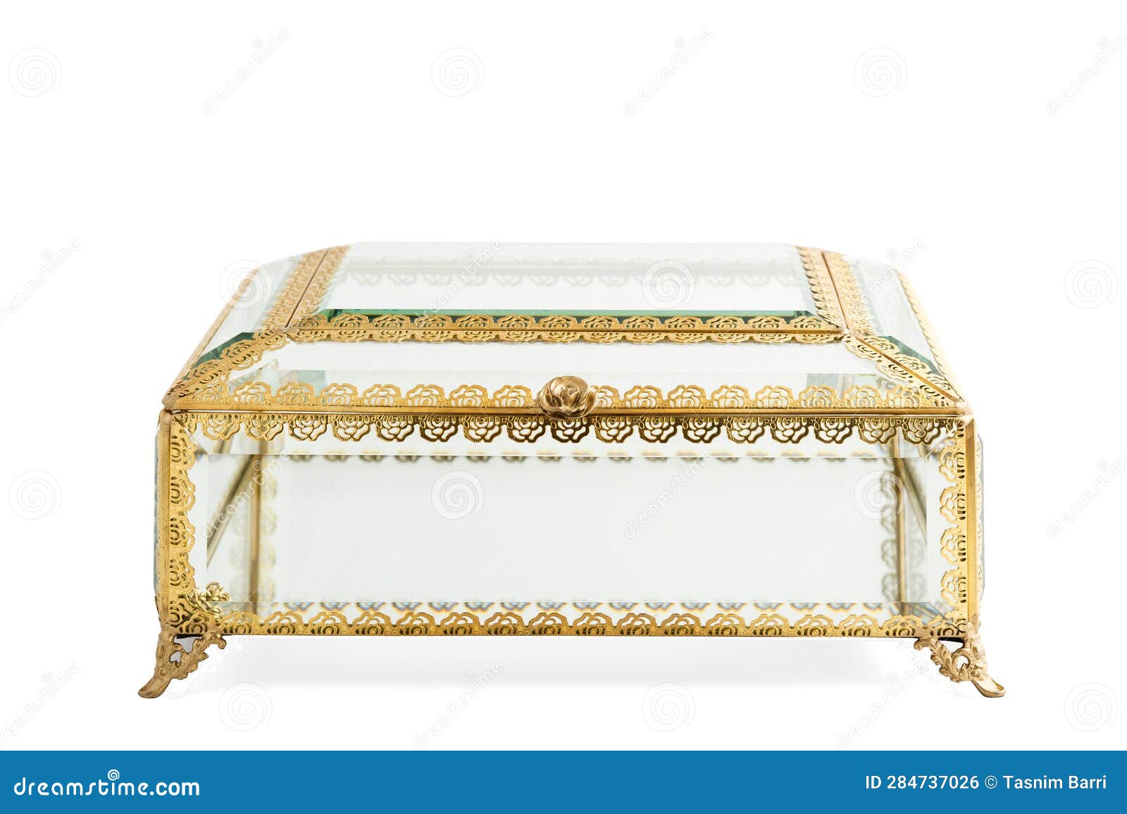 Beautiful Decorative Glass Box Isolated on White Background Stock Photo ...