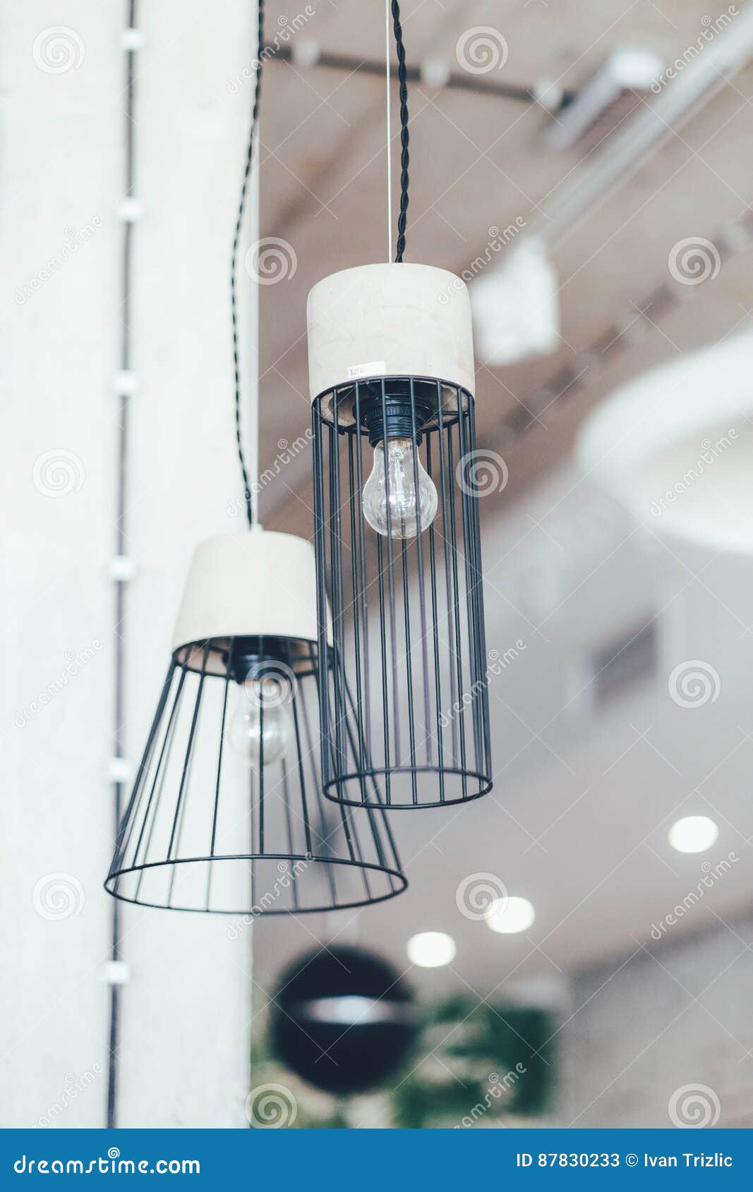 Beautiful Decorative Light Bulb Hanging from the Sealing Stock Image ...