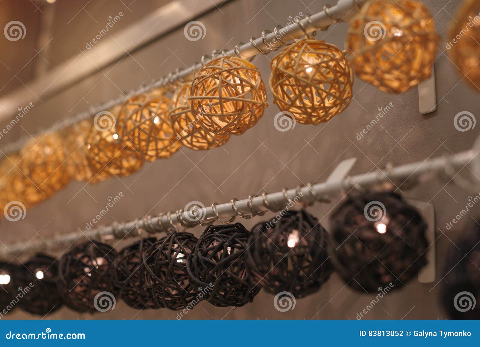 Beautiful Decorative Lights on the Ceiling in the Store Stock Photo ...