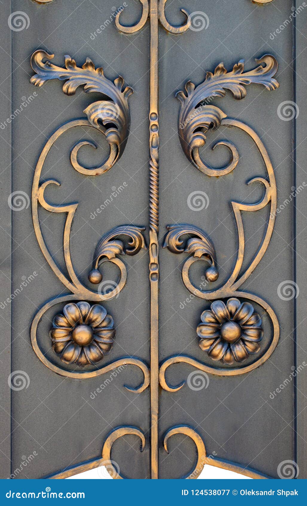 Beautiful Decorative Metal Elements Forged Wrought Iron Gates Stock ...