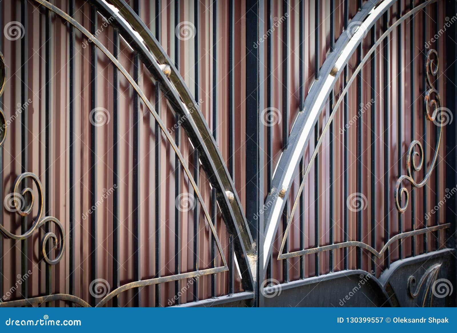 Beautiful Decorative Metal Elements Forged Wrought Iron Gates Stock ...