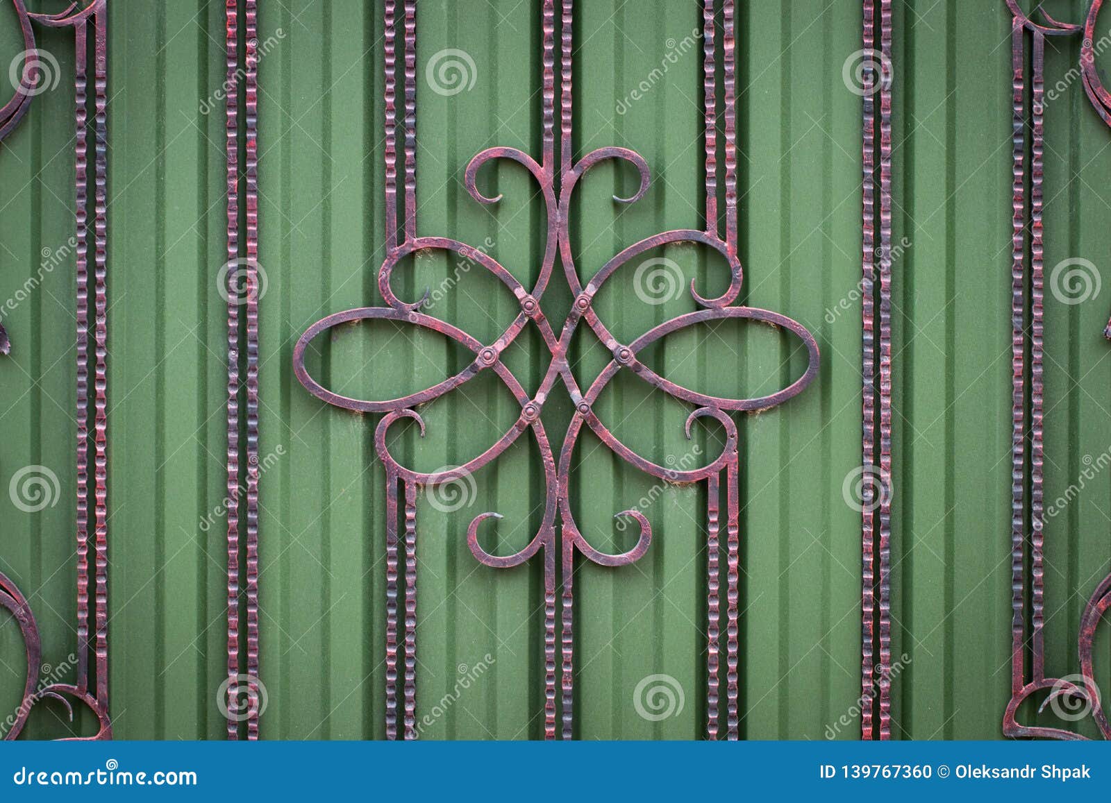 Beautiful Decorative Metal Elements Forged Wrought Iron Gates Stock ...