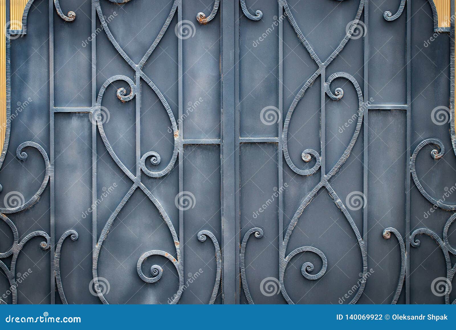 Beautiful Decorative Metal Elements Forged Wrought Iron Gates Stock ...