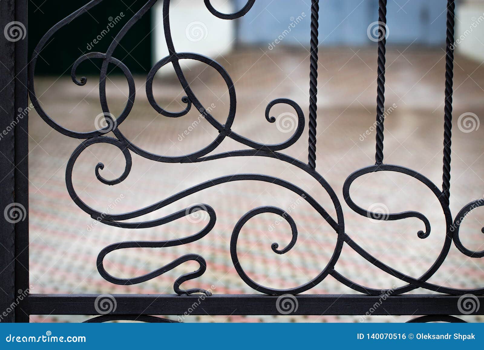 Beautiful Decorative Metal Elements Forged Wrought Iron Gates Stock ...