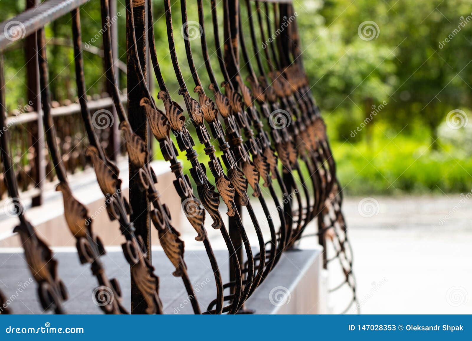 Beautiful Decorative Metal Elements Forged Wrought Iron Gates Stock ...