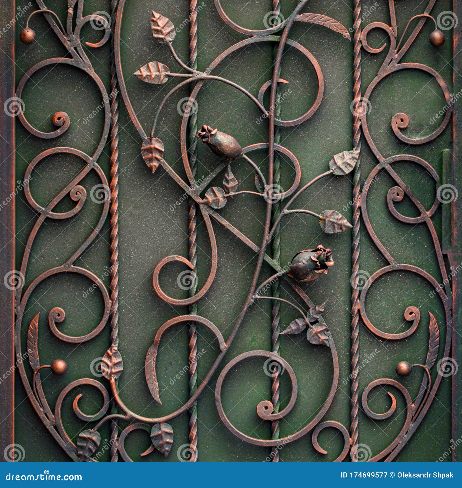 Beautiful Decorative Metal Elements Forged Wrought Iron Gates Stock ...