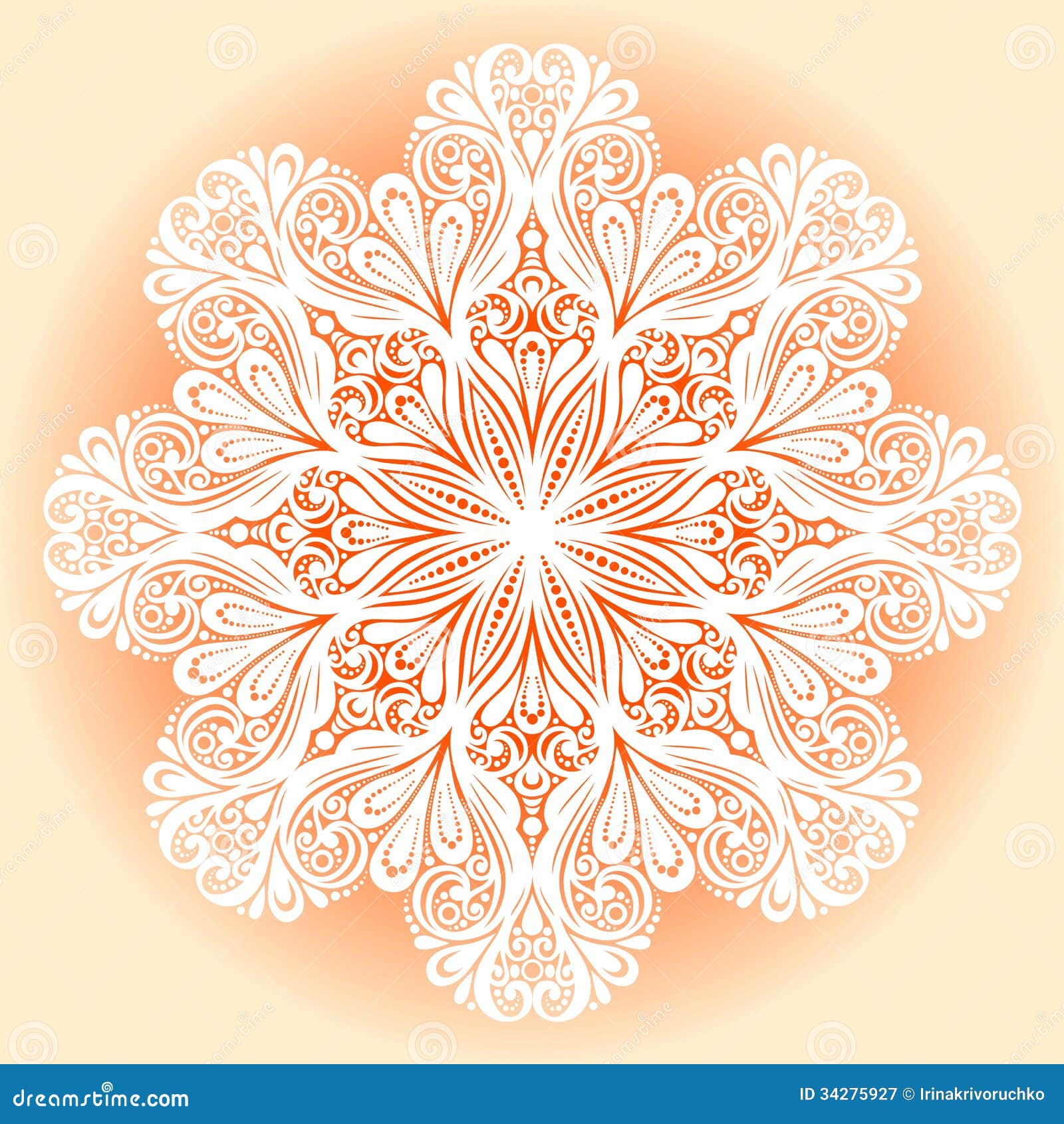 Beautiful Decorative Snowflake Stock Vector - Illustration of decor ...