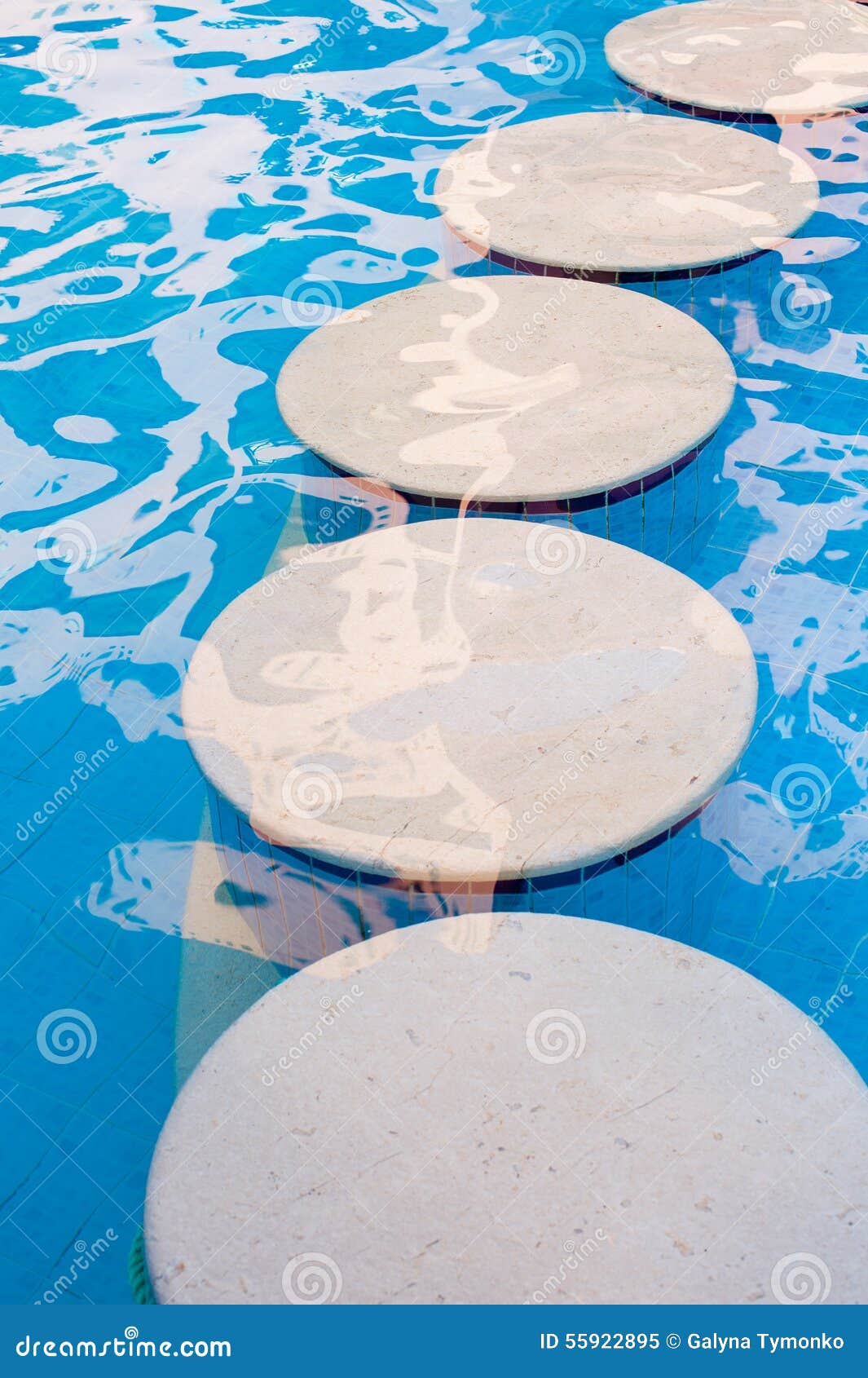 Beautiful Decorative Stones in the Pool Stock Image - Image of relax ...