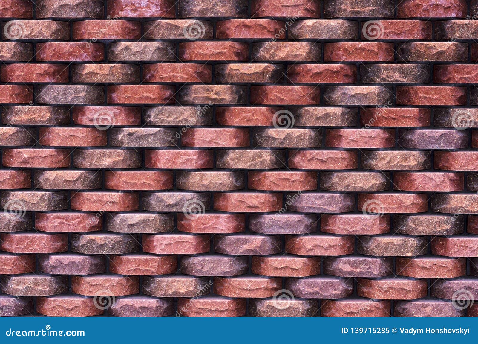 Beautiful Decorative Wall of Colored Ragged Bricks Stock Image - Image ...