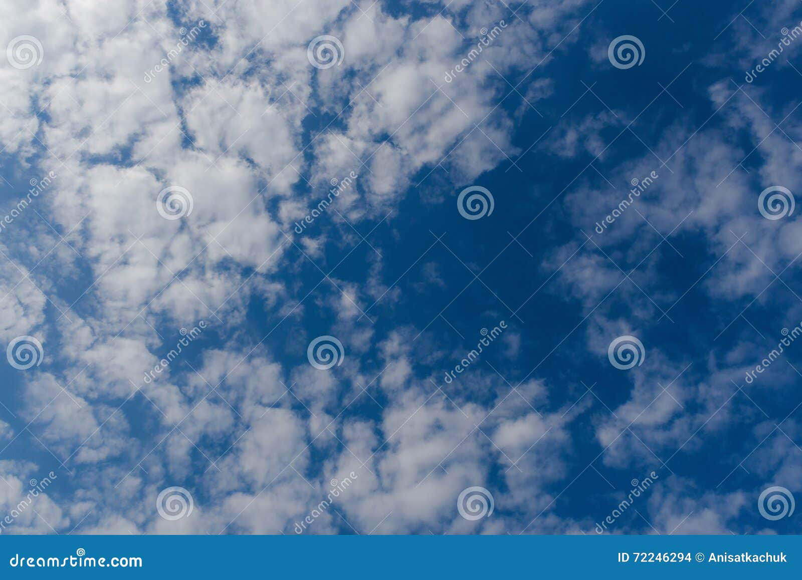 Beautiful Deep Blue Sky with White Clouds. Sunny Day. Stock Photo ...