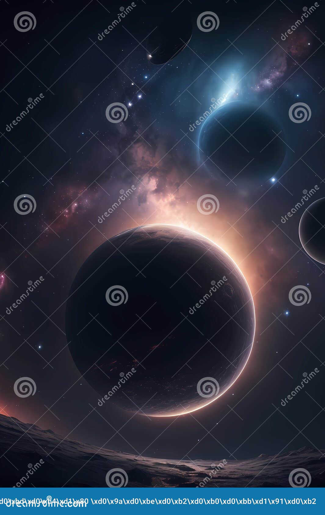 Beautiful Deep Space Background. Dark Planet Wallpaper Stock ...