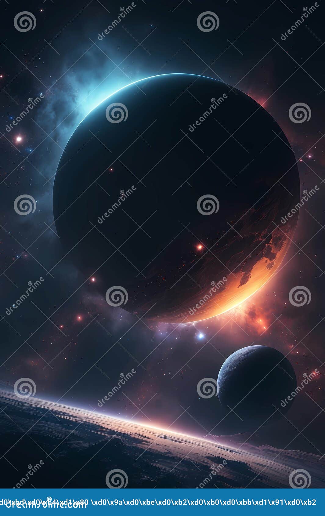Beautiful Deep Space Background. Dark Planet Wallpaper Stock ...