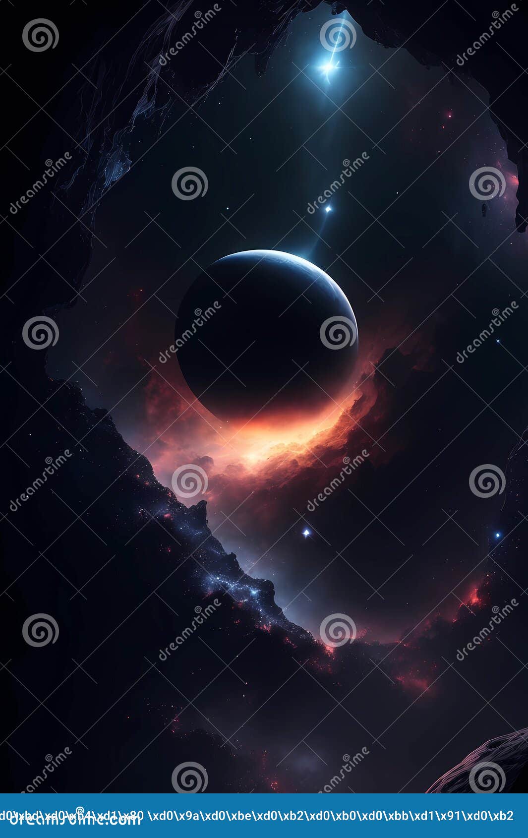 Beautiful Deep Space Background. Dark Planet Wallpaper Stock ...