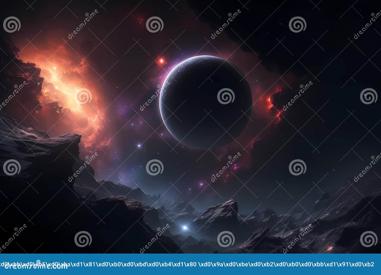 Beautiful Deep Space Background. Dark Planet Wallpaper Stock ...