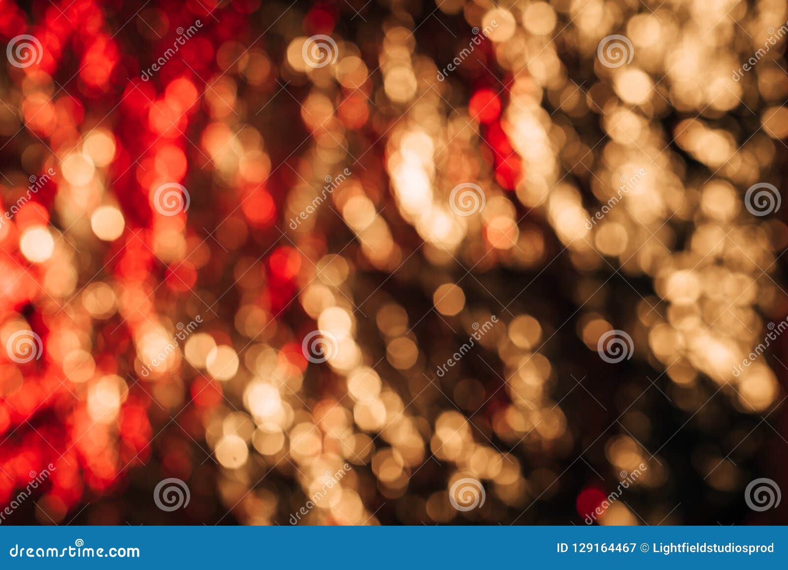Beautiful Defocused Red And Golden Bokeh Lights Abstract Stock Image