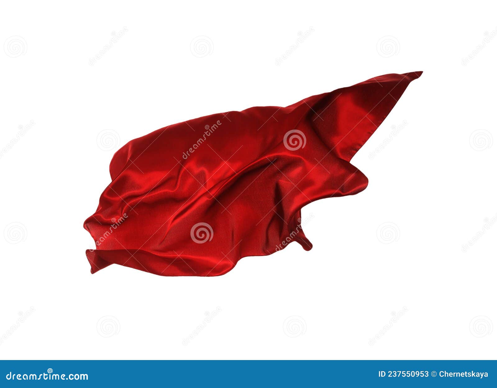 Beautiful Delicate Red Silk Floating on White Background Stock Image ...