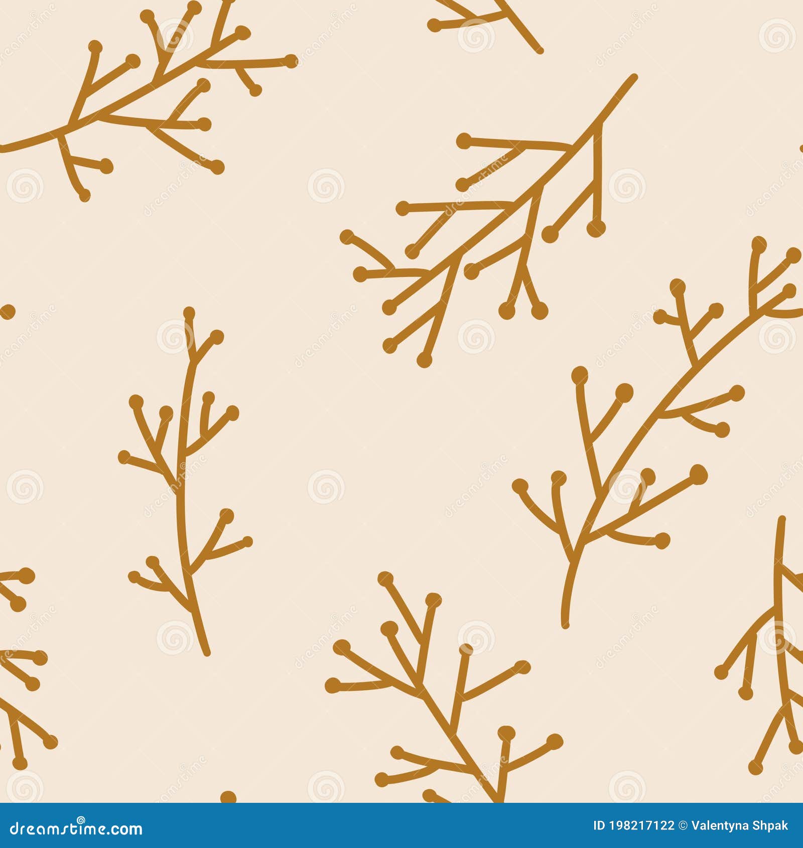 A Beautiful Delicate Seamless Pattern of Mustard-colored Twigs. Stock ...