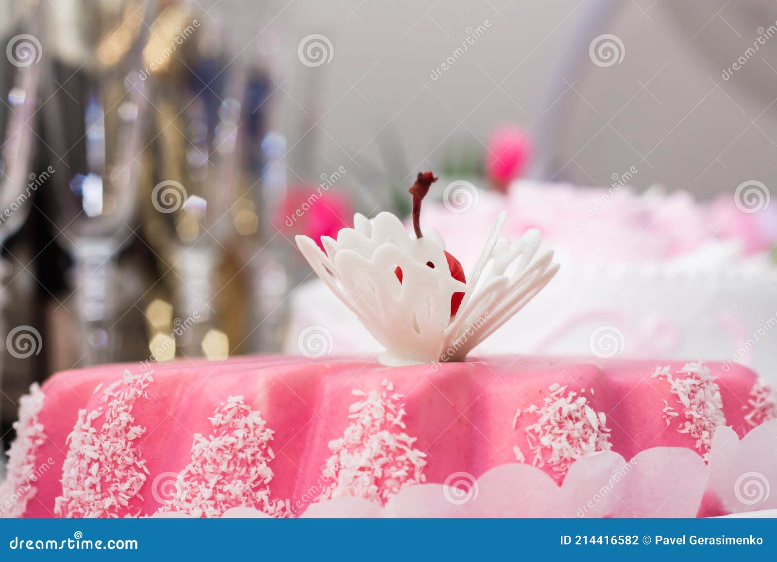 Beautiful and Delicious Birthday Cake on a Table Stock Photo - Image of ...