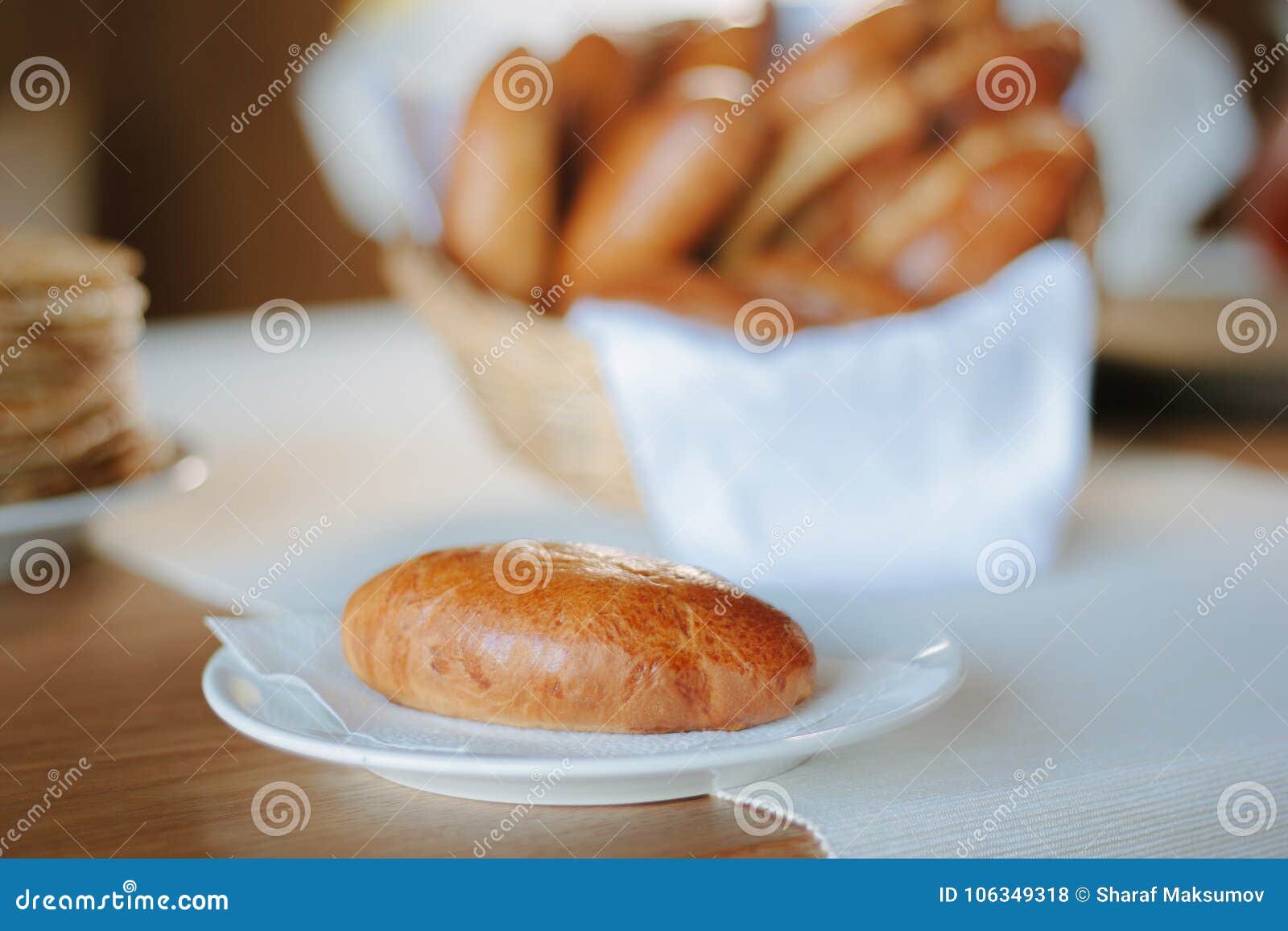 Beautiful and Delicious Pastry on White Ceramic Plate. Stock Photo ...