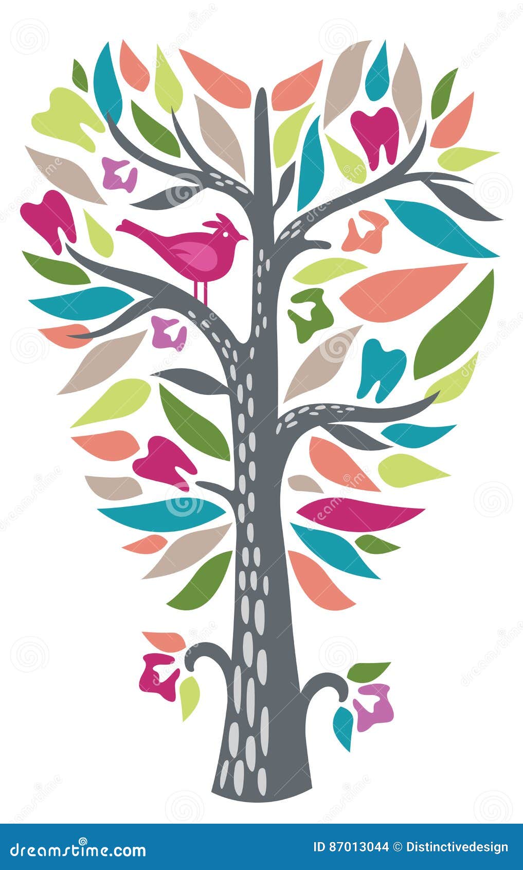 Beautiful Dental Tooth Tree Stock Vector - Illustration of clinic ...