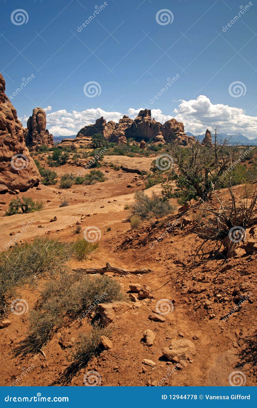 Beautiful Desert Scene and Rock Formations Stock Photo - Image of ...