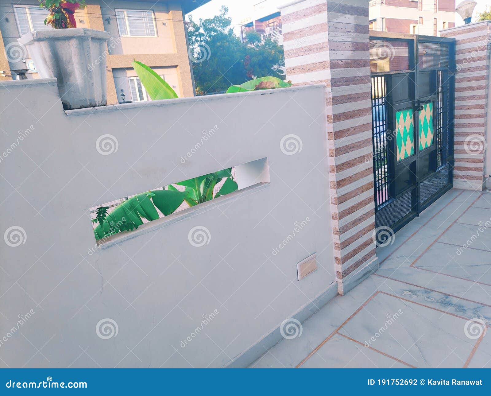 Beautiful Design of Boundary of House. Stock Photo - Image of city ...