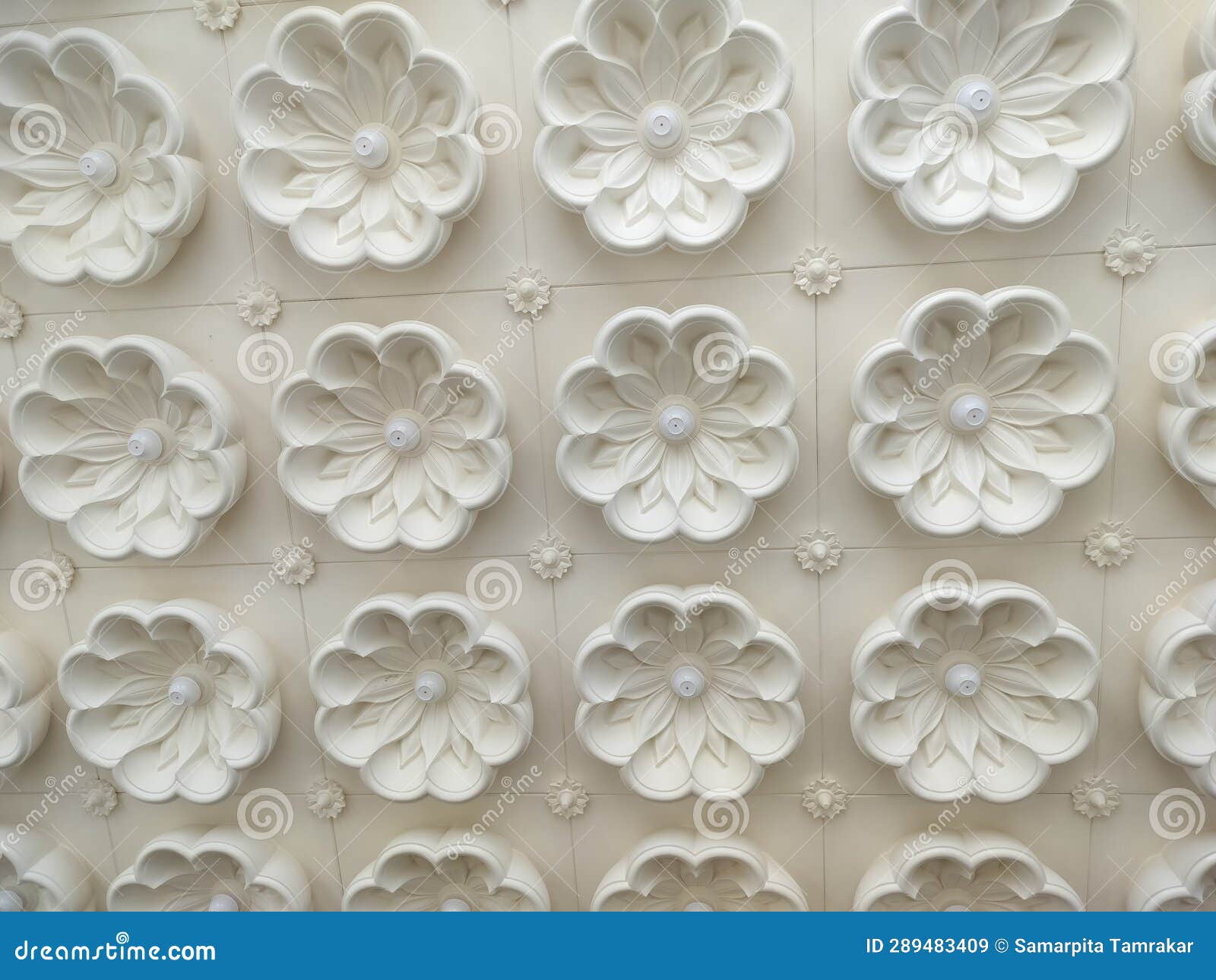 A Beautiful Design on the Ceiling of a Temple in India. Stock Image ...