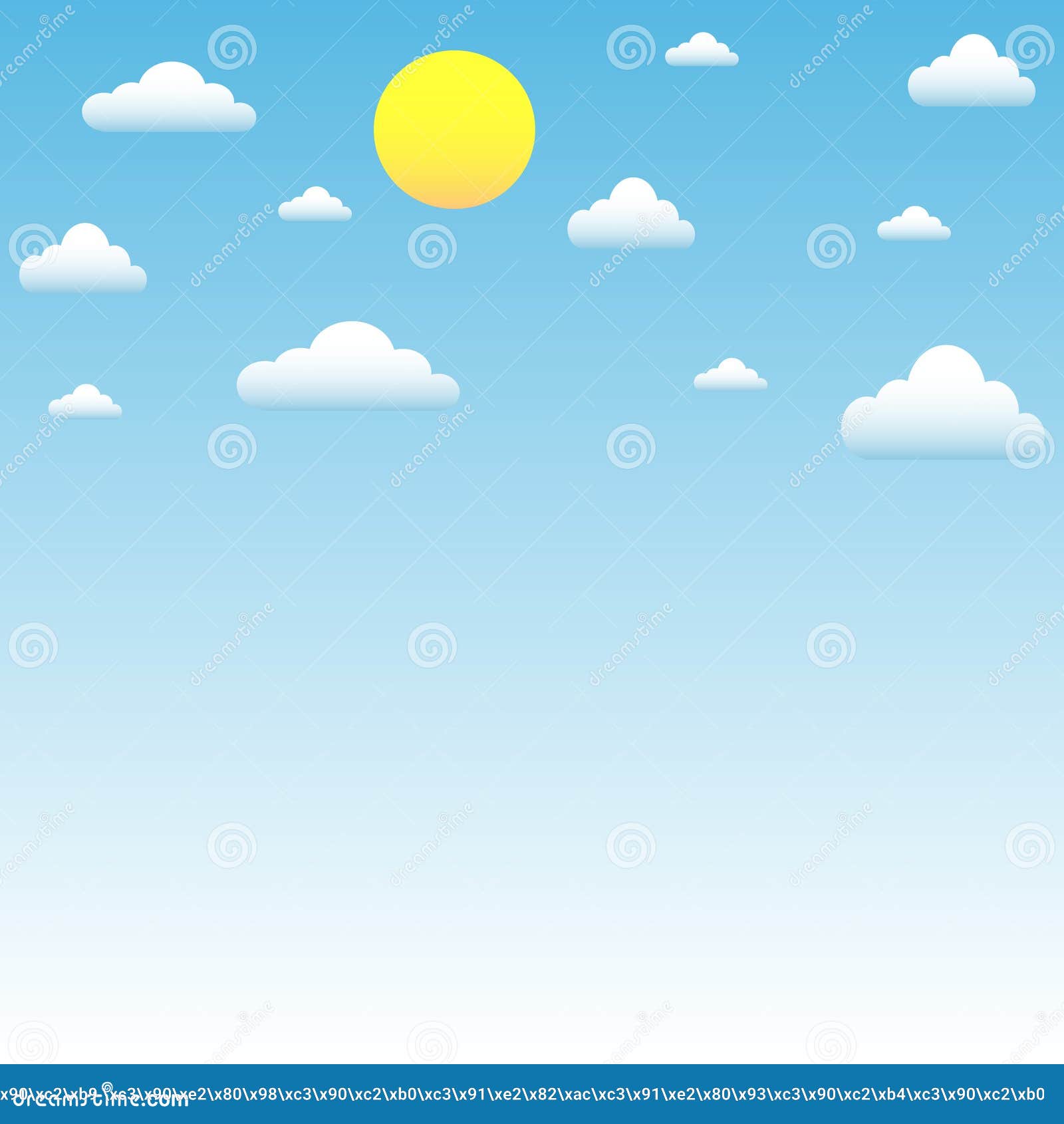 Beautiful Design of the Simple White Clouds and Sun Stock Vector ...
