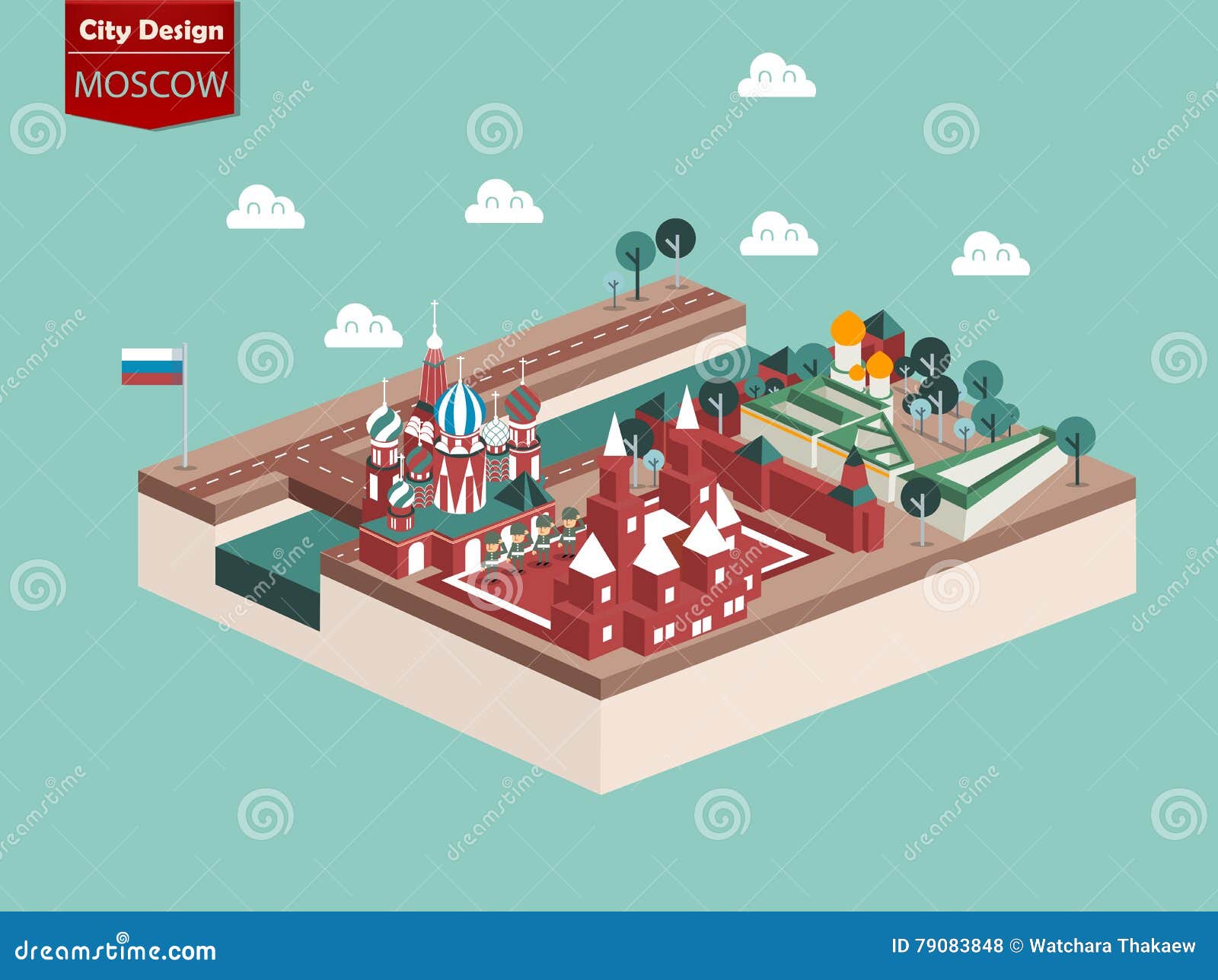 Beautiful Design Vector of Moscow Russia Stock Illustration ...