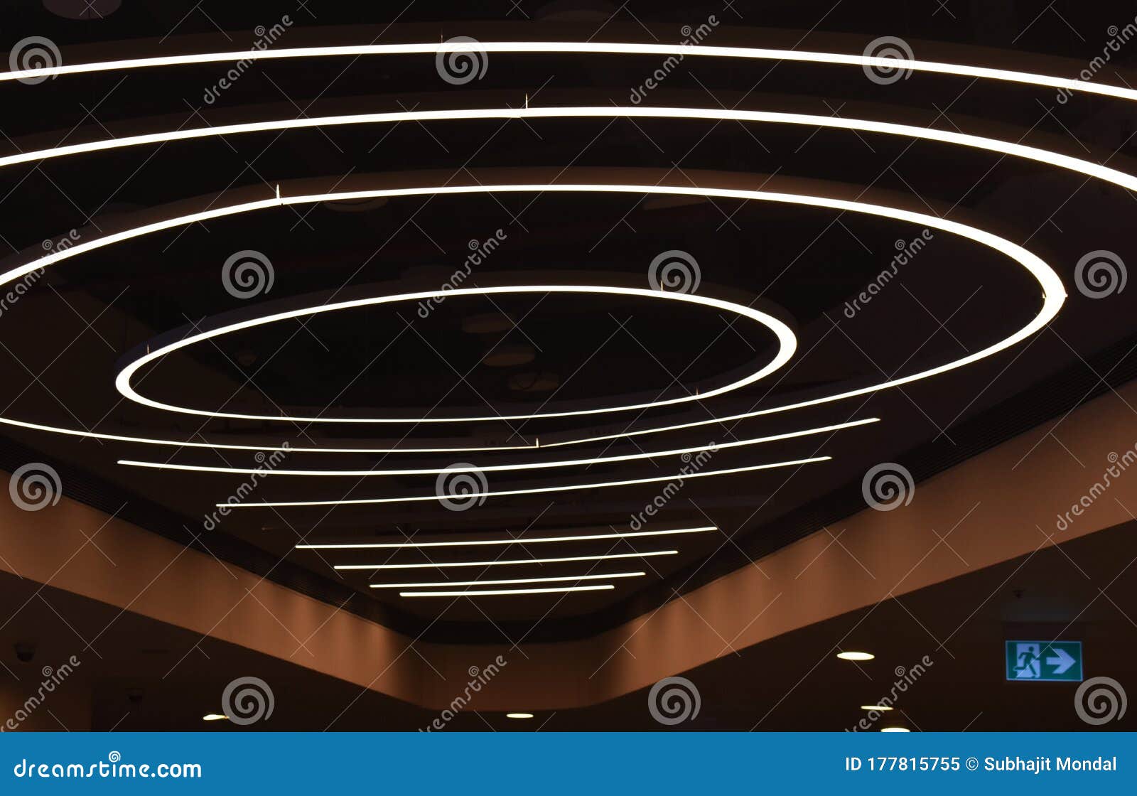 Beautiful Designed Lights on the Ceiling of a Shopping Mall Stock Image ...