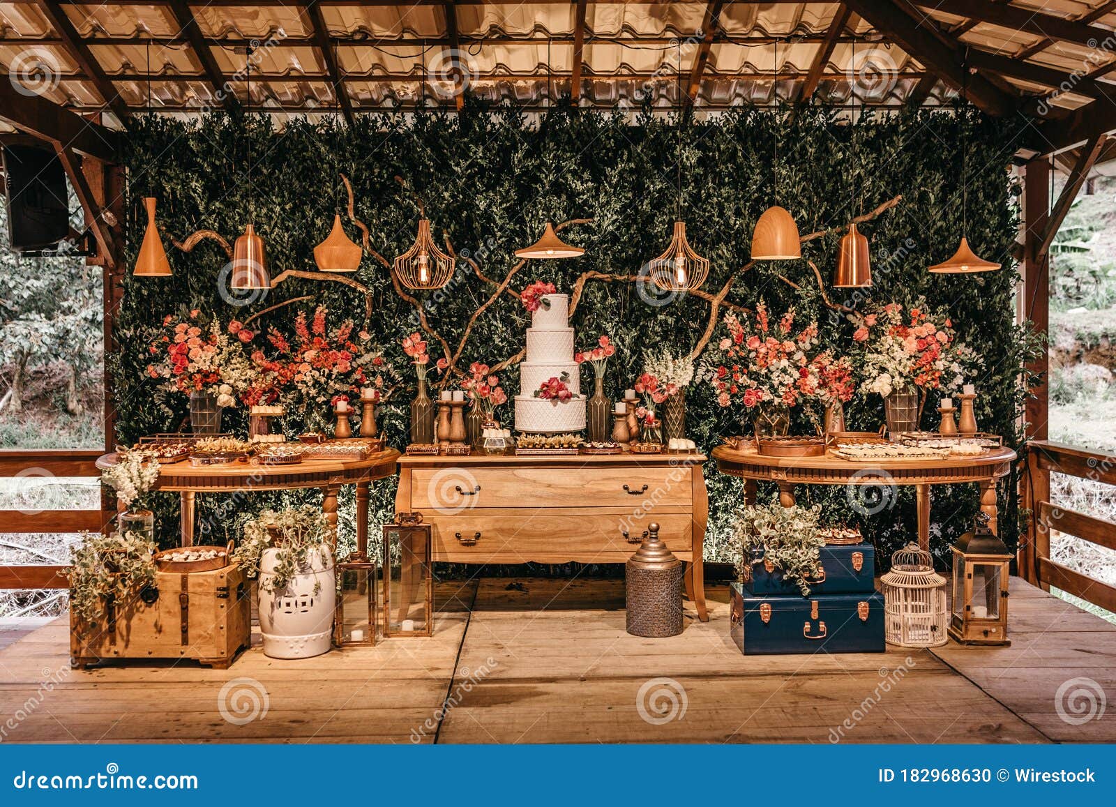 Beautiful Dessert Buffet Set Up on a Wedding Day Stock Photo - Image of ...