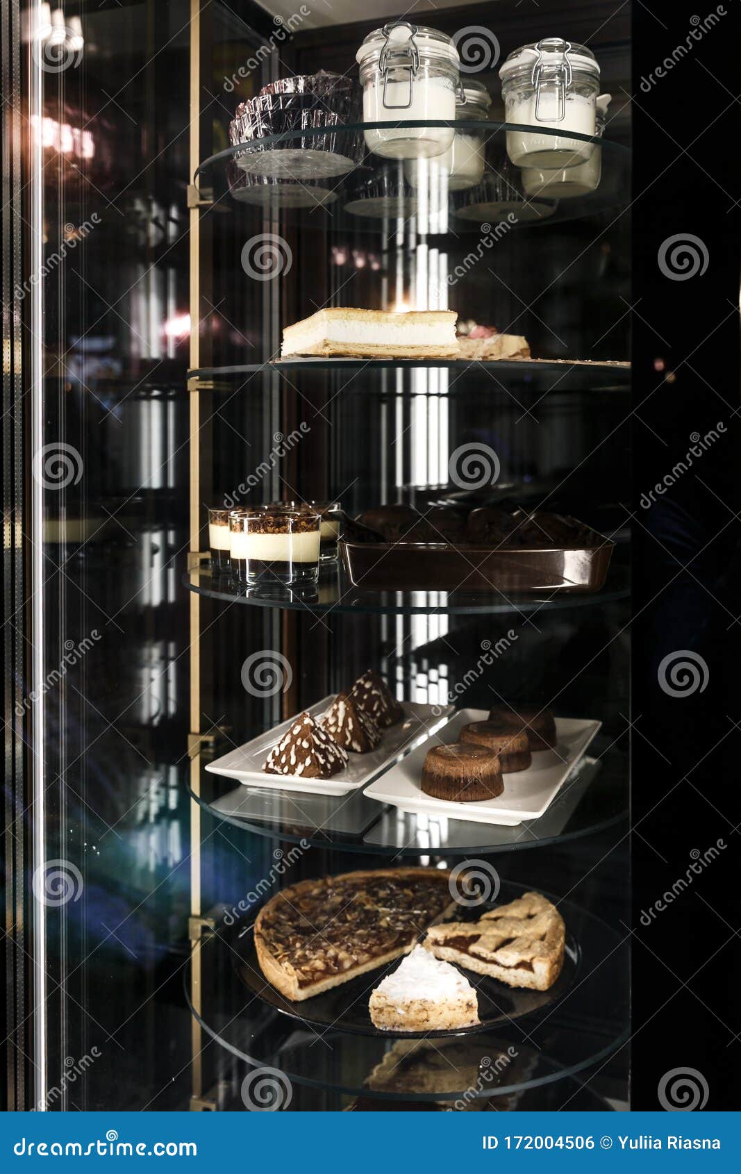 Beautiful Desserts and Cakes on Display in an Italian Store or Bar ...