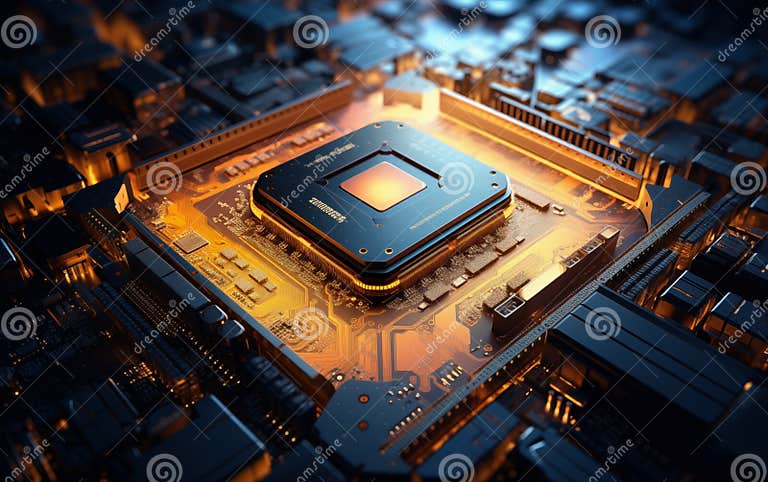 Beautiful Detail of Computer Processor. Stock Illustration ...