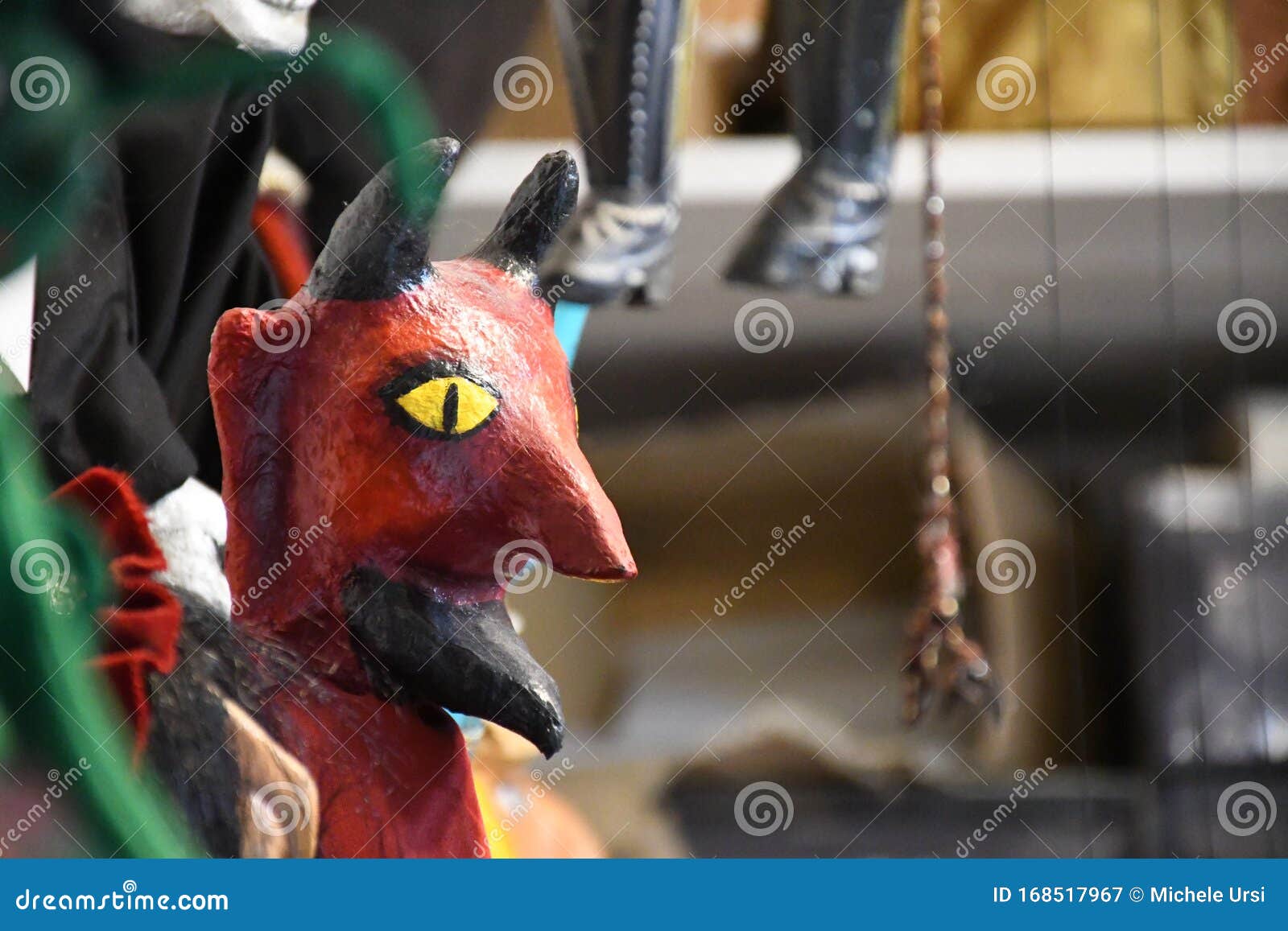 Devil`s face, puppet stock image. Image of culture, evil - 168517967