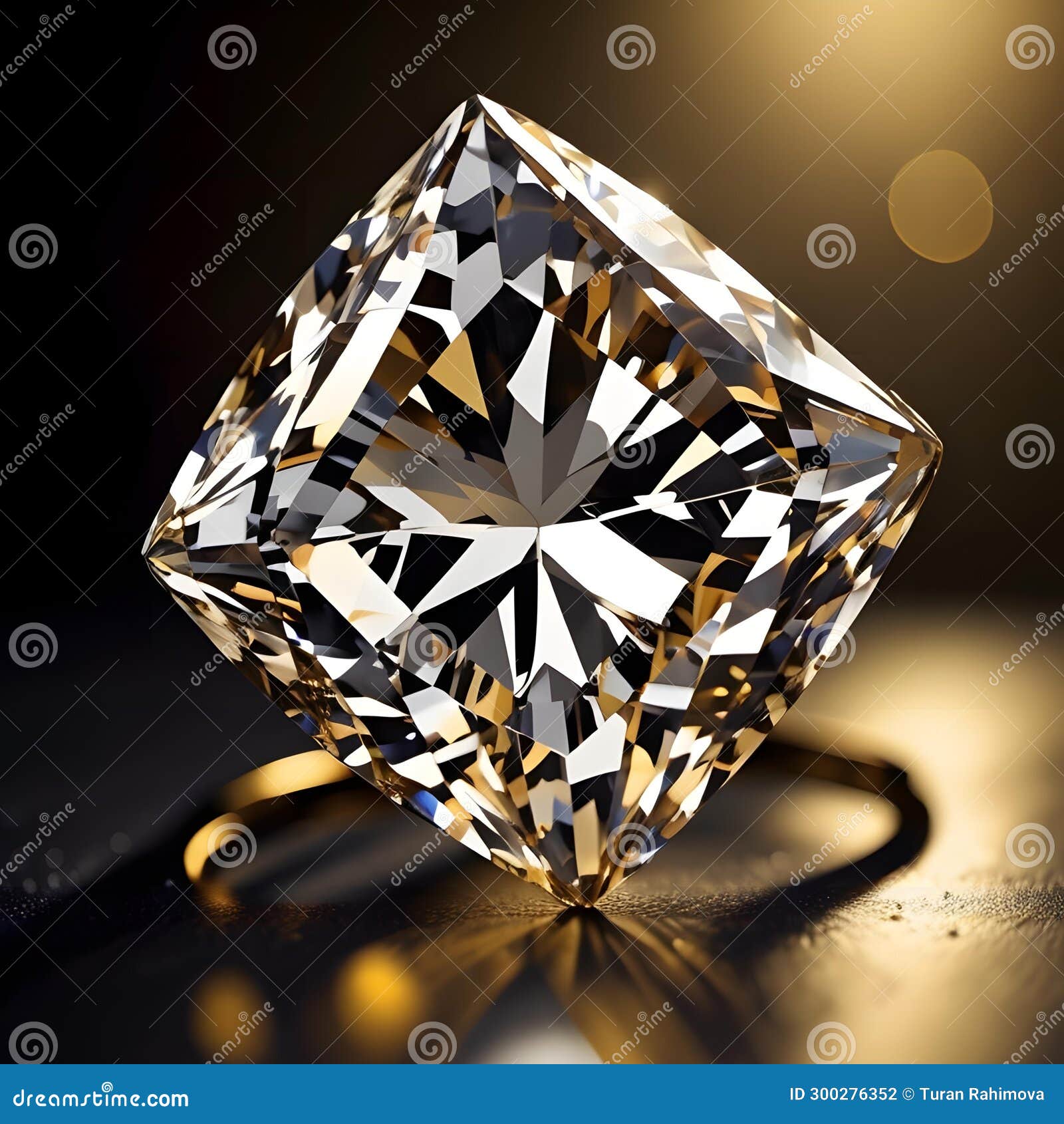 Beautiful Diamond on a Black Background with Bokeh Effect. Generative ...