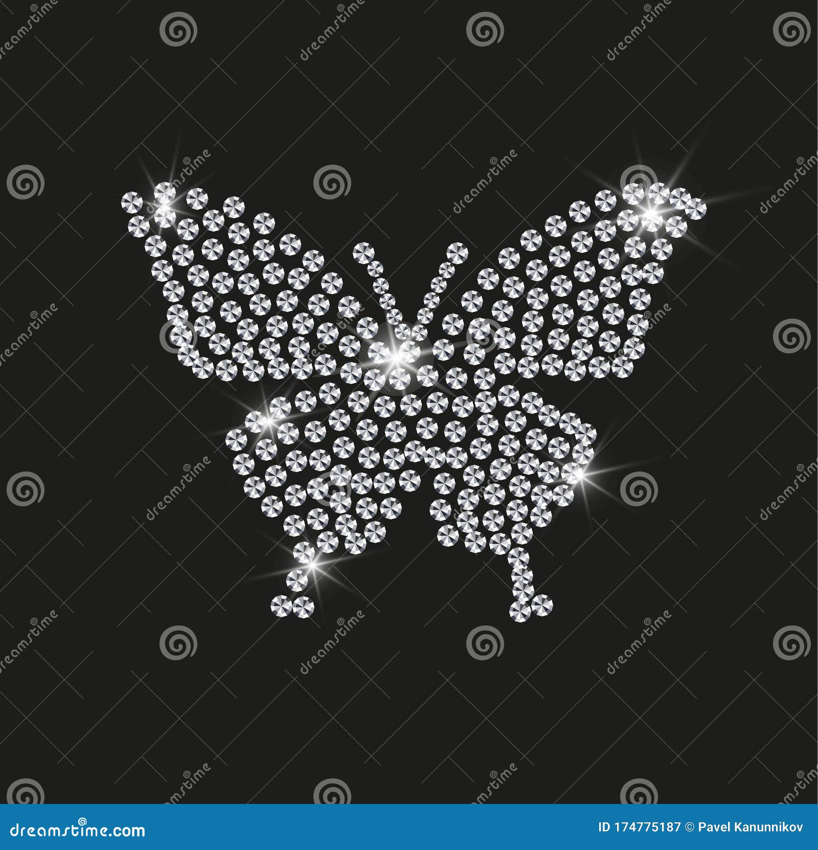 Beautiful Diamond Butterfly, Vector Illustration Stock Vector ...