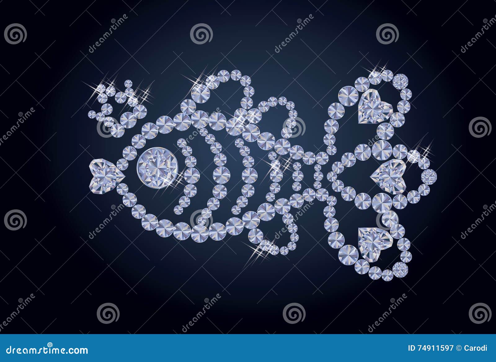 Beautiful diamond fish, stock illustration. Illustration of love - 74911597