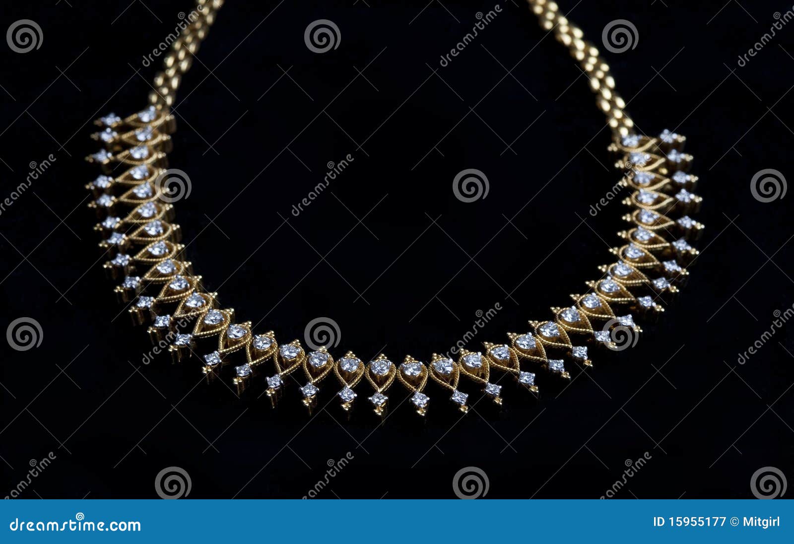 Beautiful Diamond Necklace on Black Stock Image - Image of luxury, gems ...