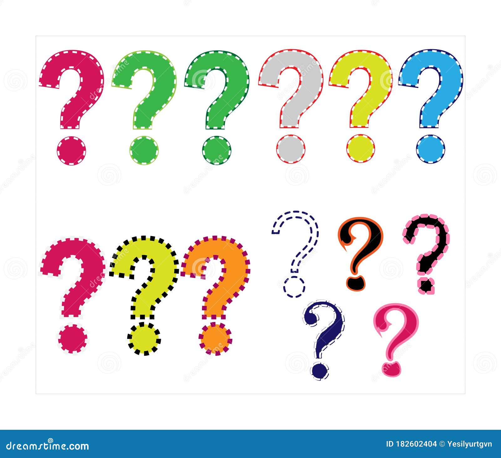 Beautiful, Different Vector Question Marks Designs Stock Illustration ...
