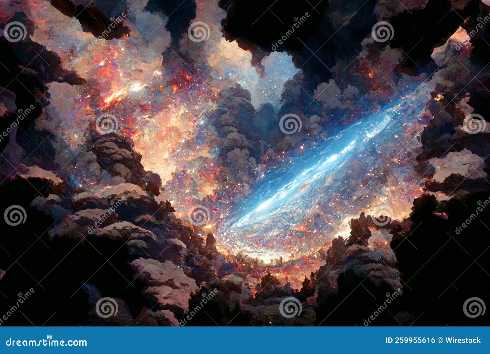 Beautiful Digital Drawing of the Milky Way Stock Photo - Image of ...